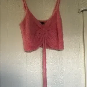 Tops | Pink Fuzzy Womens Top | Poshmark